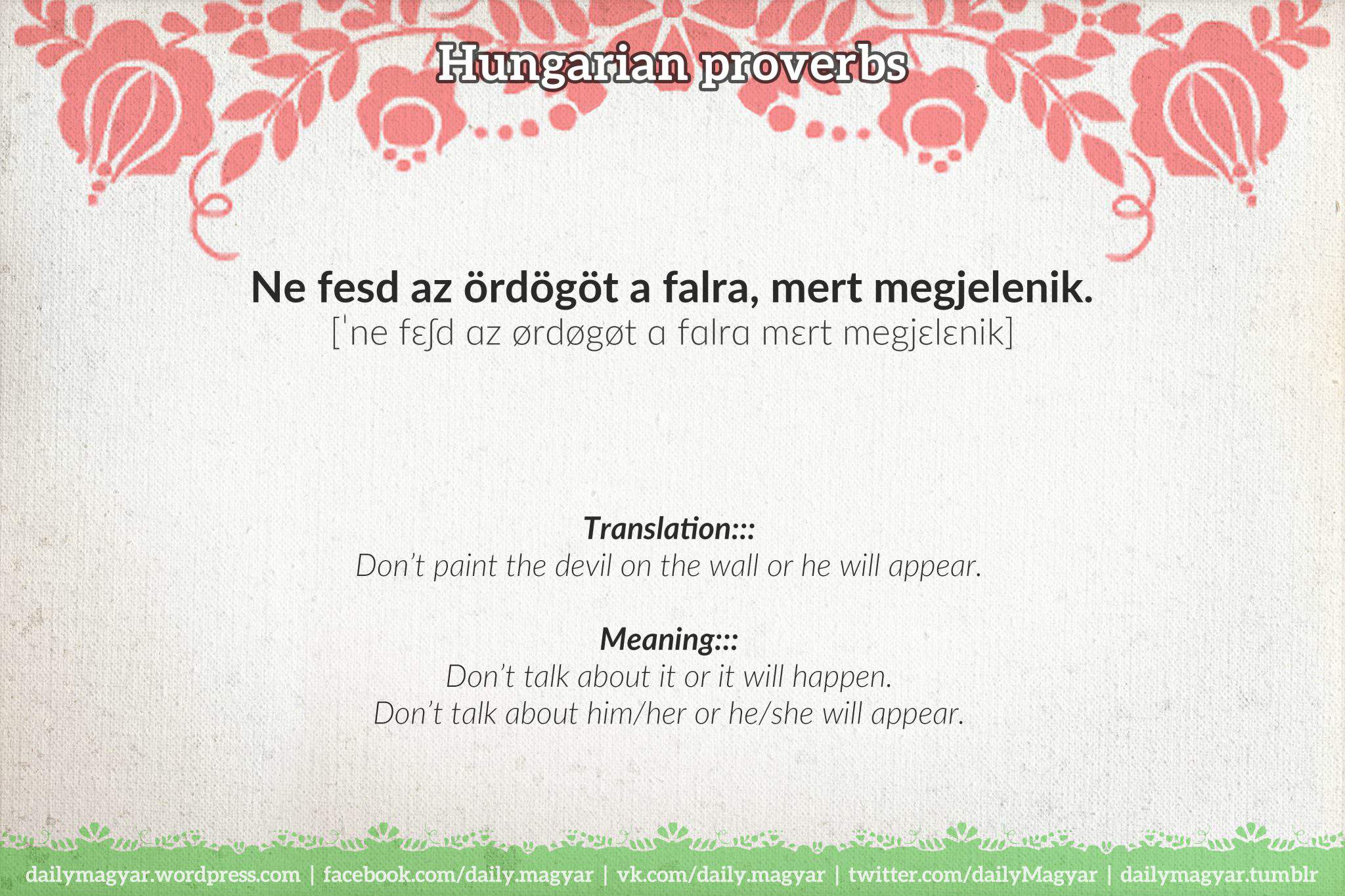 Mini language lesson #13 – Hungarian proverbs, sayings