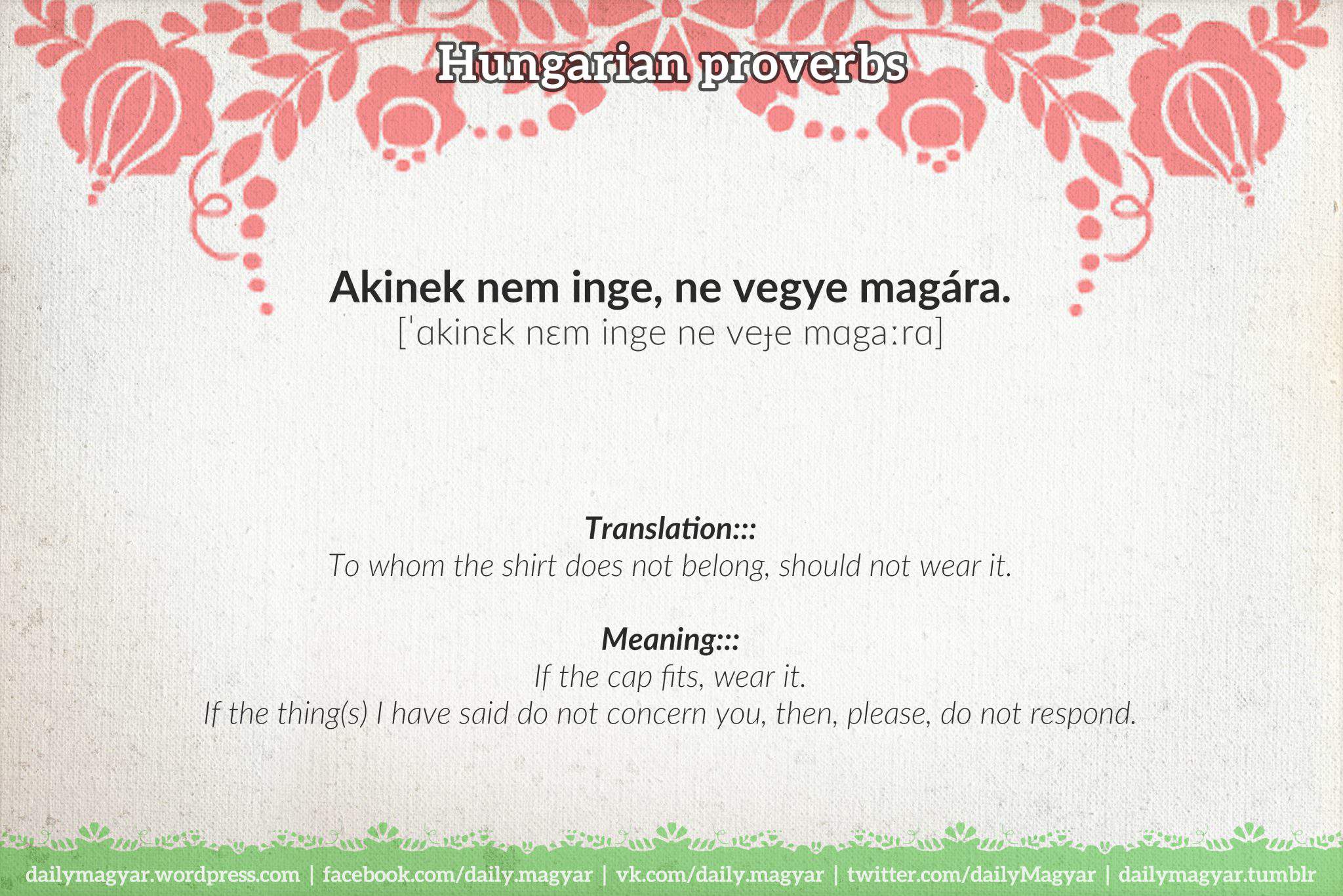 Mini language lesson #13 – Hungarian proverbs, sayings