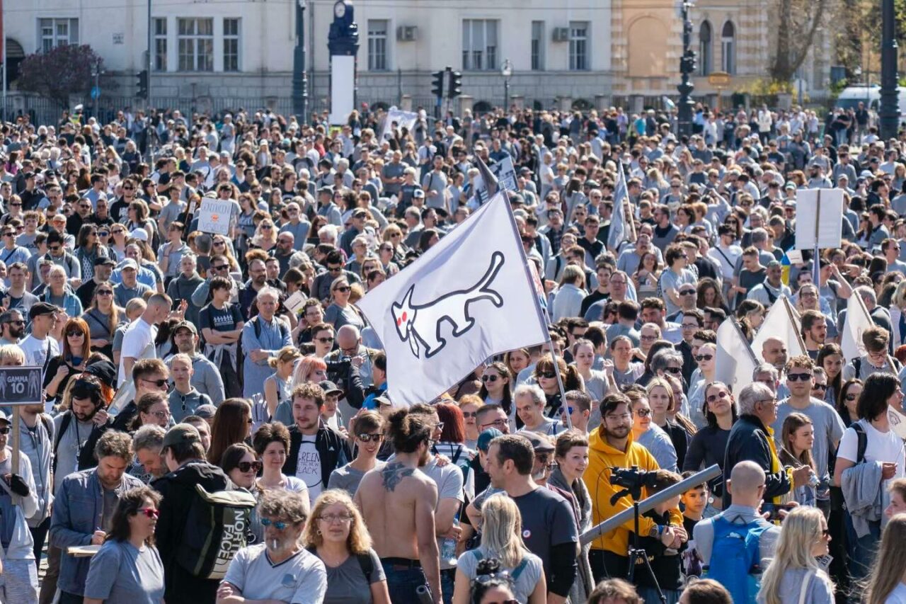 Two-Tailed Dog Party holds ‘Grey Peace March’ in Budapest